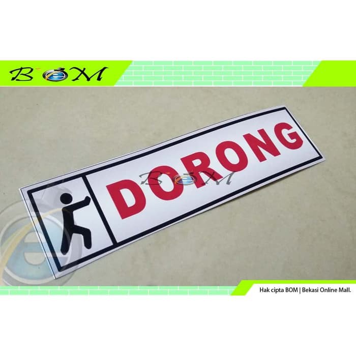 Jual stiker sticker label pintu dorong push door horizontal | Shopee ...