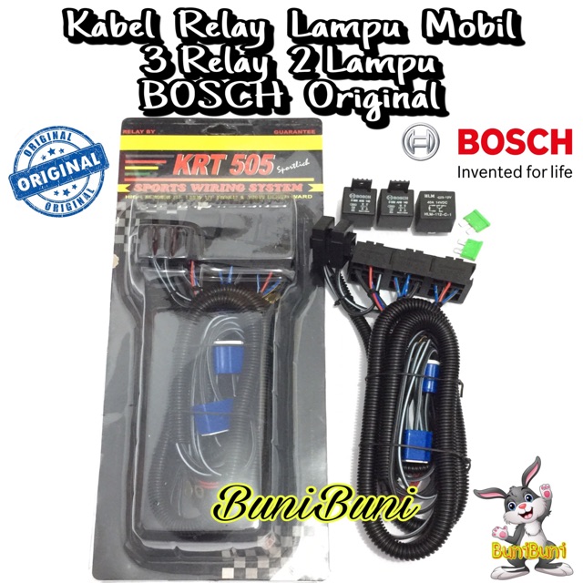 Jual Kabel Relay BOSCH Komplit Untuk Lampu H4 Mobil 3 Relay 2 Lampu BOSCH KRT Original | Shopee ...