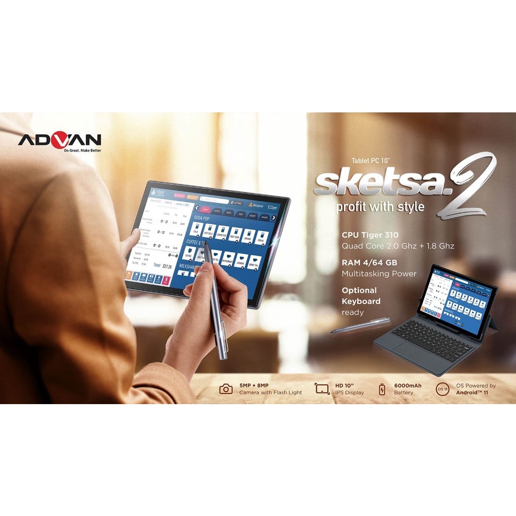 Jual Advan Sketsa 2 Tablet 10.1" Ram 4/64Gb - Garansi Resmi | Shopee ...