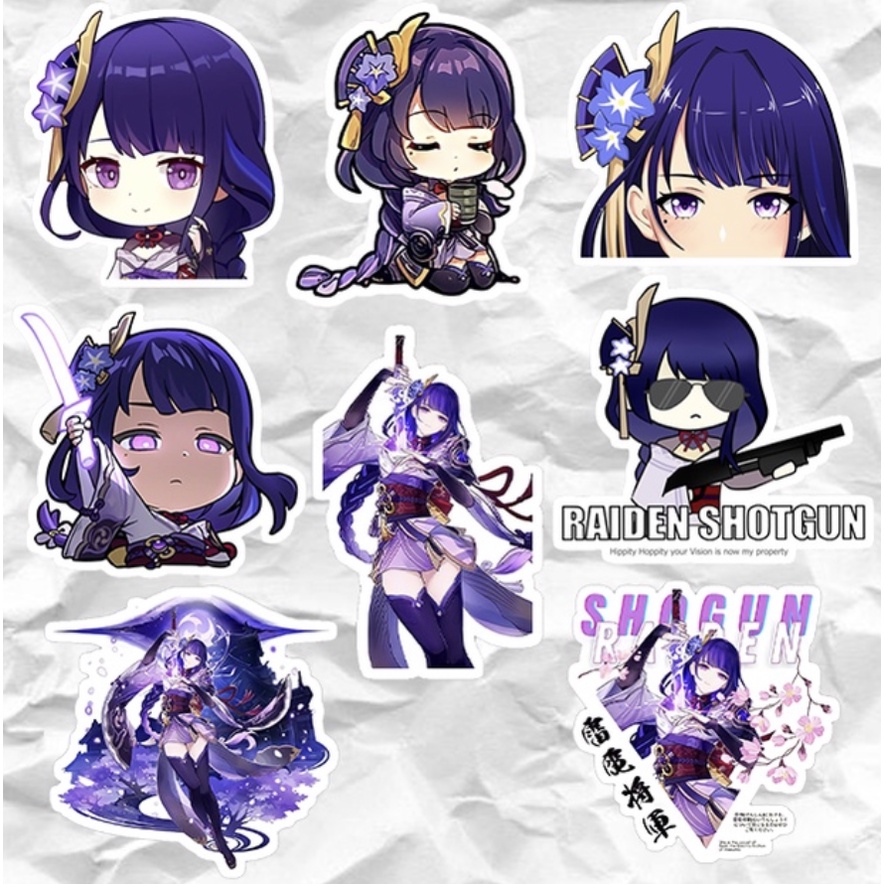 Jual Genshin Impact Sticker - Raiden Shogun I Ganyu I Yae I Keqing I ...