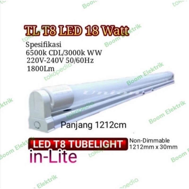 Jual Lampu Neon Panjang TL T8 18w+Kap 1Set 120Cm Komplit Sinar Pth ...