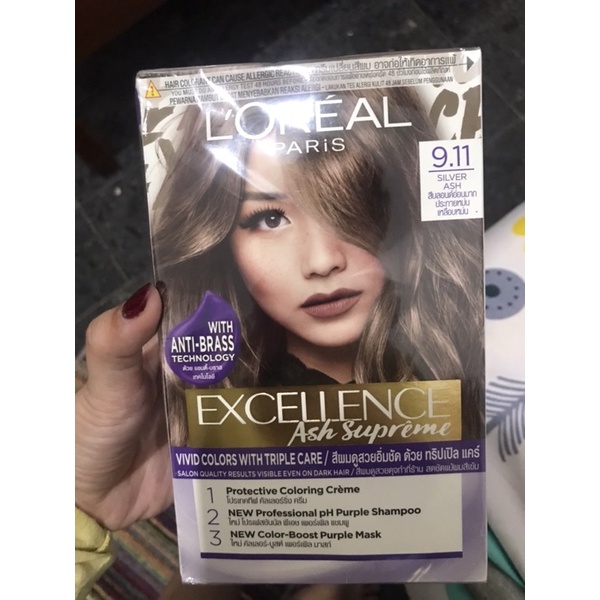 Jual semir rambut Loreal Paris Excellence Silver Ash 9.11 Hair Colour ...