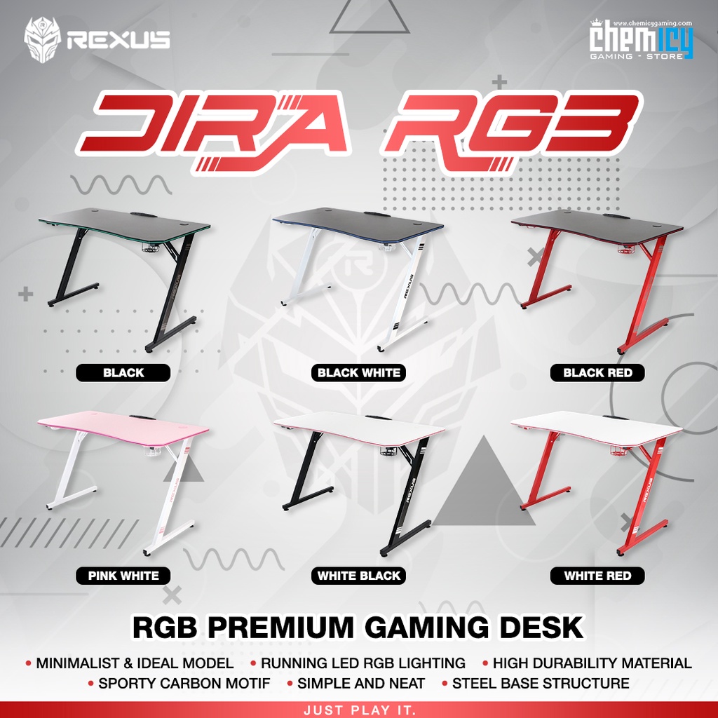 Jual Rexus Dira RGB Gaming Desk / Meja Komputer | Shopee Indonesia