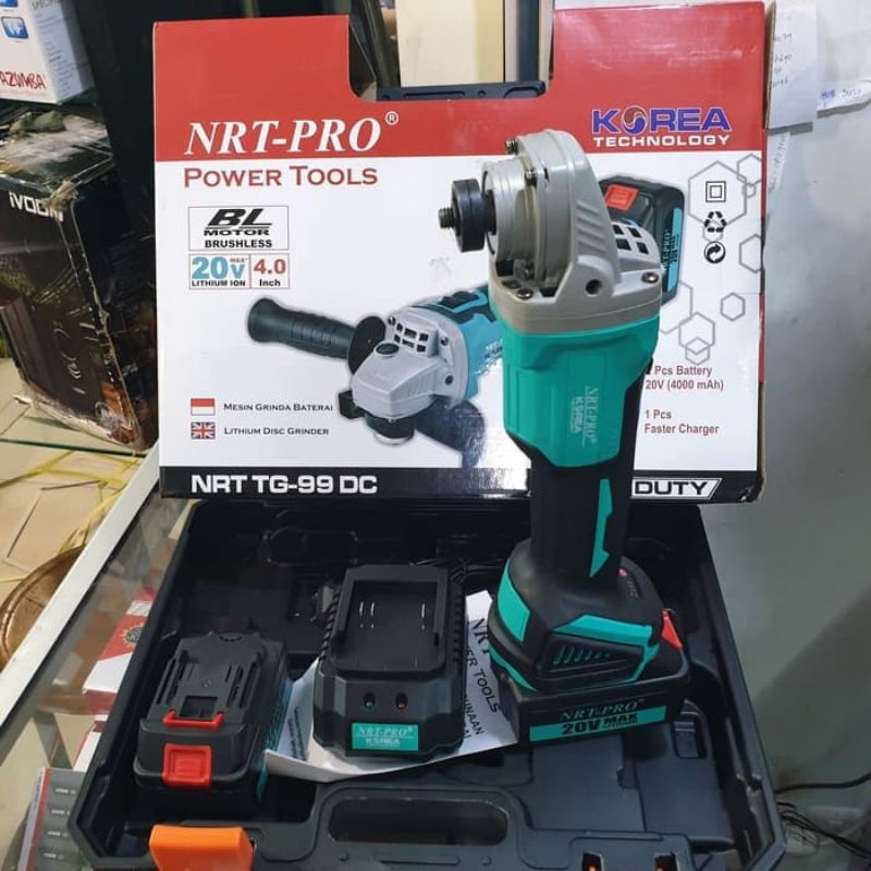 Jual GURINDA CORDLESS GERINDA BATTERY BATERAI NRT PRO 4” TG 99 DC ...