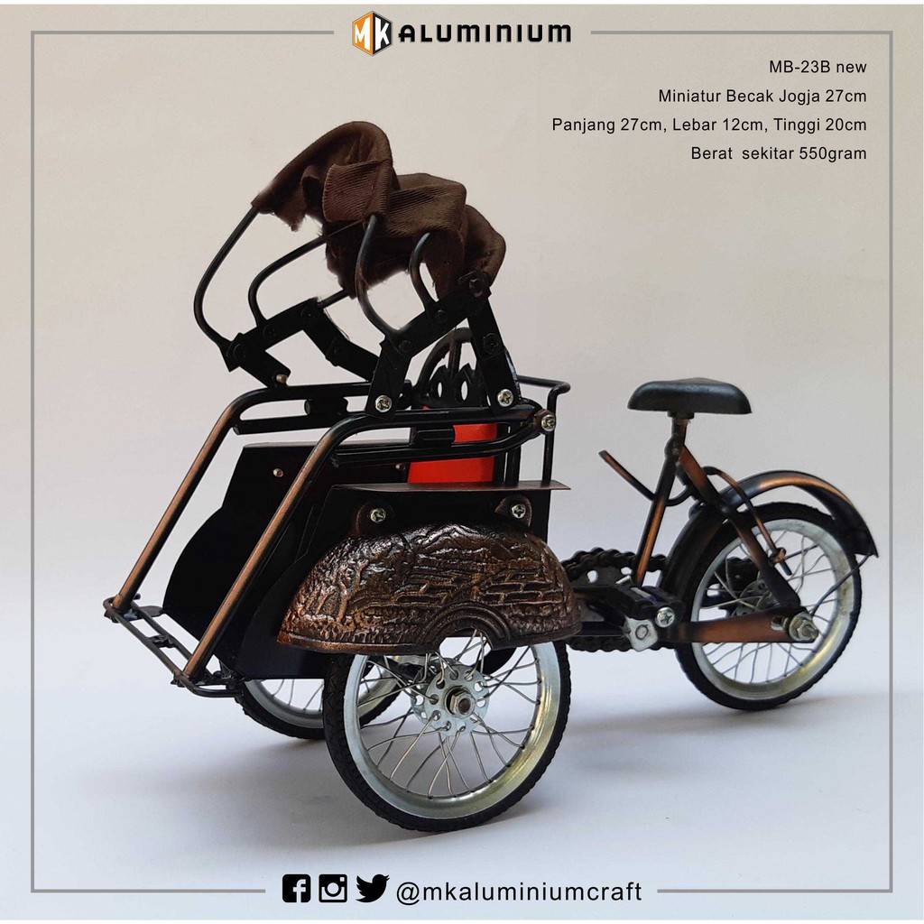 Jual Miniatur Becak Jogja - Becak Mini Super | Shopee Indonesia