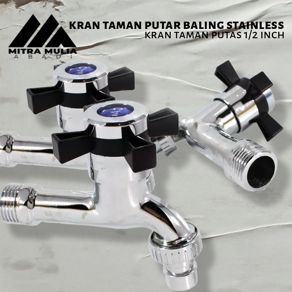 Jual KRAN TAMAN PUTAR BALING STAINLESS 1/2 INCH | Shopee Indonesia
