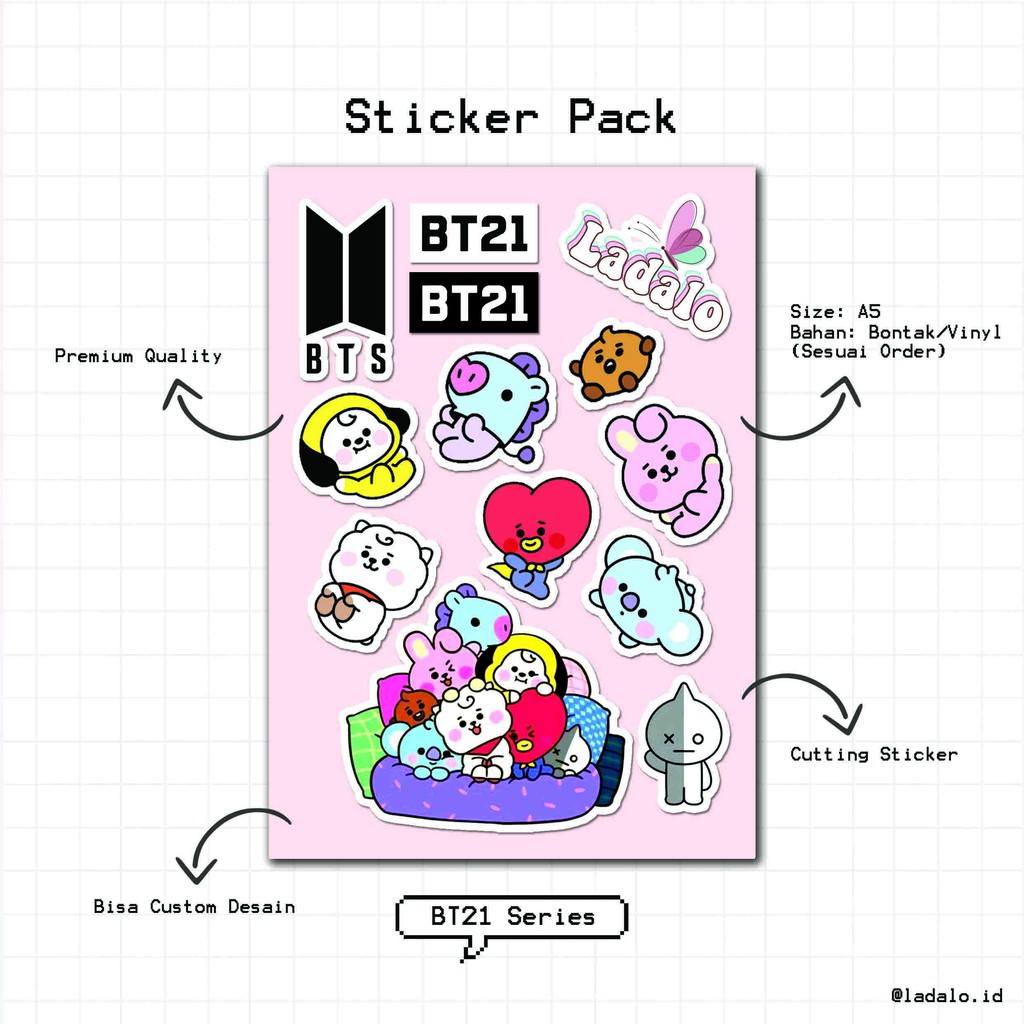 Jual Sticker Pack BT21 BTS | Stiker BT21 | Shopee Indonesia