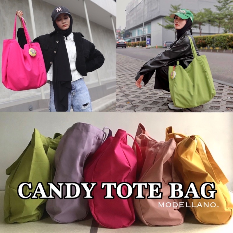Jual TAS TOTE BAG KANVAS POLOS CANDY TAS MURAH KULIAH SMA SEKOLAH ABG ...