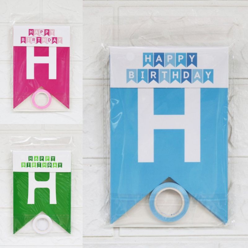 Jual Bunting Flag / Banner Happy Birthday Segi Lima | Shopee Indonesia