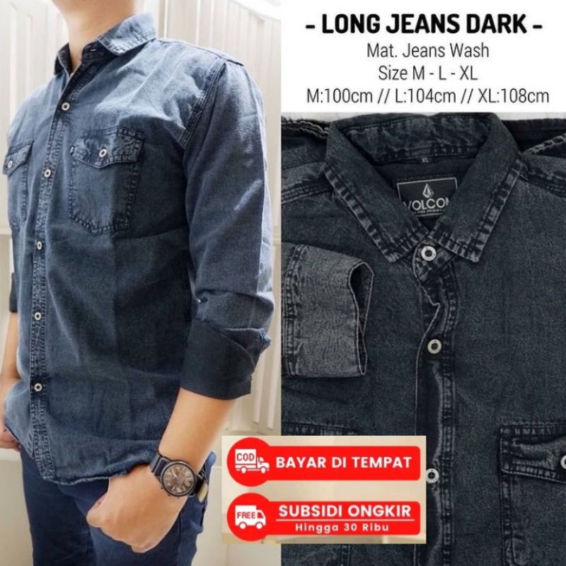 Jual Kemeja Jeans Pria Lengan Panjang Atasan Jeans Kemeja Denim Pria ... Jual Kemeja Jeans Pria Lengan Panjang Atasan Jeans Kemeja Denim Pria ...