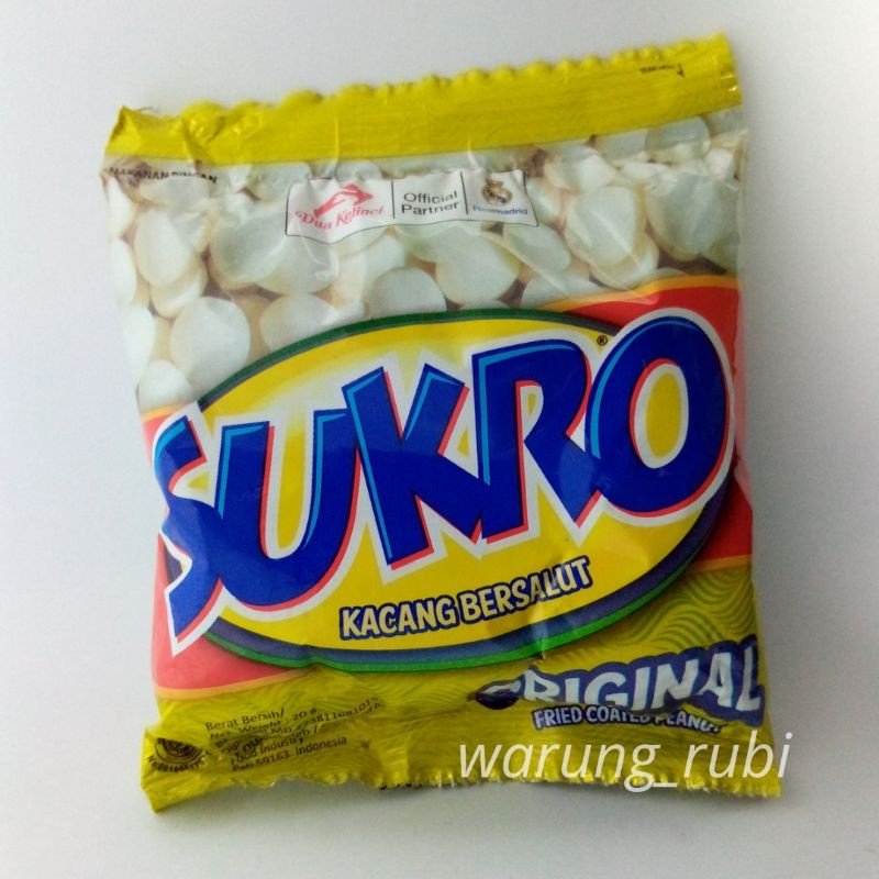 Jual Sukro Kacang Bersalut Original 20 gram, Harga 1pcs. Snack Jajanan ...