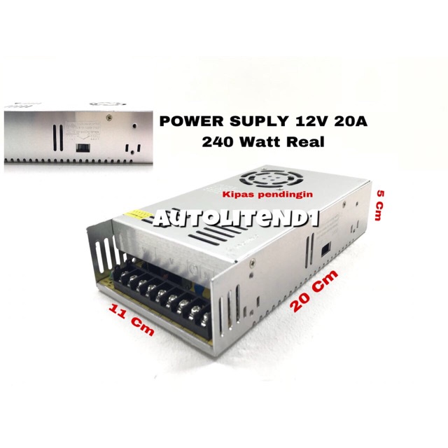 Jual ADAPTOR PSU POWER SUPLY 12V 20A 240Watt REAL CAPACITY by ADN.in | Shopee Indonesia