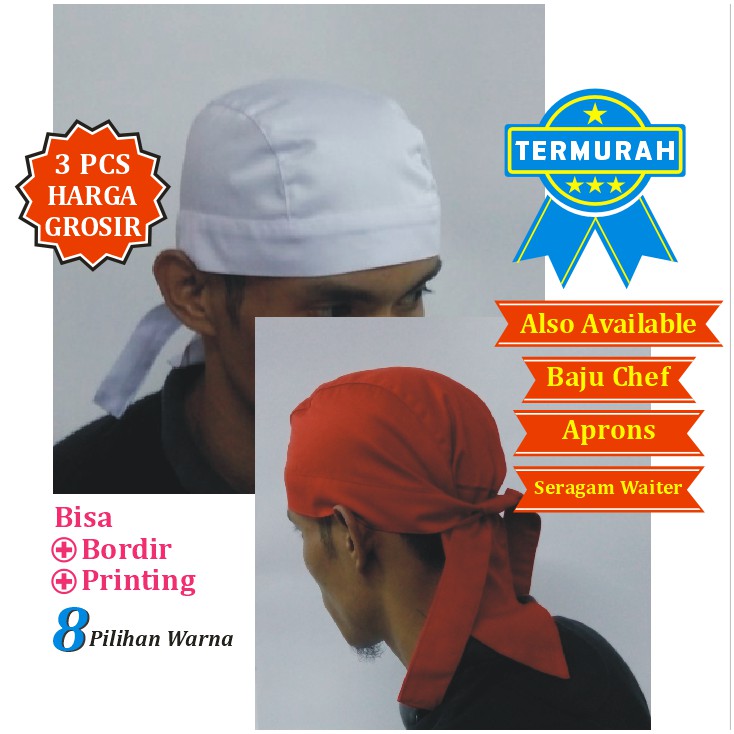 Jual Topi Chef Koki tipe Ikat | Shopee Indonesia