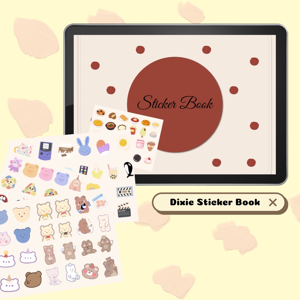 Jual Sticker Book Digital Aesthetic Colorful --- Dixie Sticker Book ...