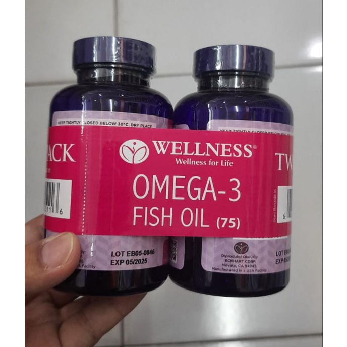 Jual Wellness OMEGA-3 FISH OIL 1000 isi 75 (Buy One Free One) | Shopee ...