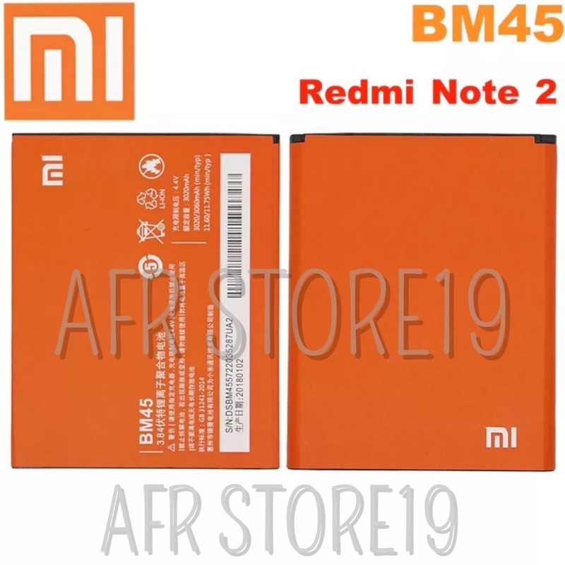Jual Battery Batre Baterai BM45 For Xiaomi Redmi Note 2 BM45 | Shopee ...