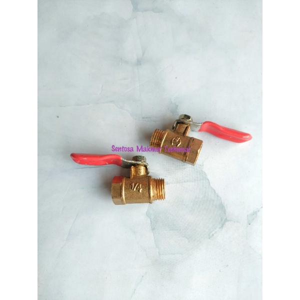 Jual 1/4" Stop Kran Ball Valve Mesin Cuci AC Drat Dalam + Luar | Shopee Indonesia