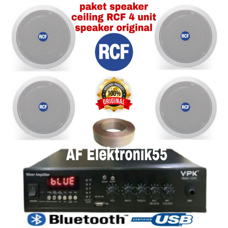 Jual Paket Sound System Speaker Ceiling RCF 4 Unit Speaker ( 8 Inch ...