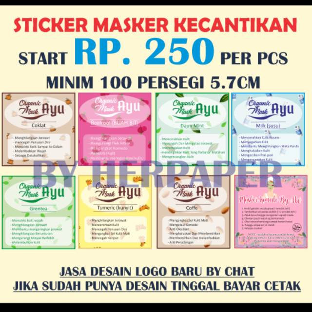 Jual STIKER MASKER ORGANIK. STIKER KECANTIKAN. STICKER masker ...