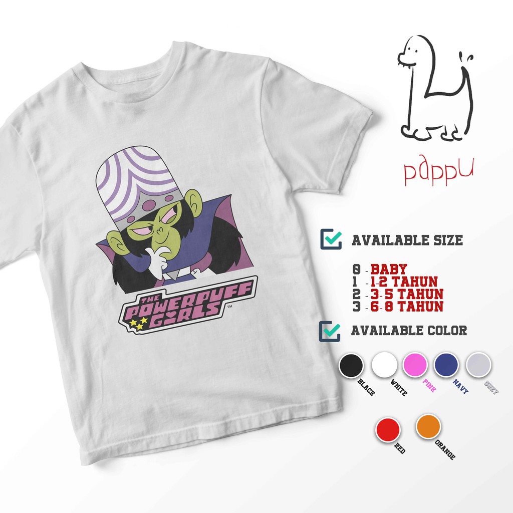 Jual CI/28 Kaos Distro Anak The Powerpuff Girl Power Puff PPG Mojo Jojo ...
