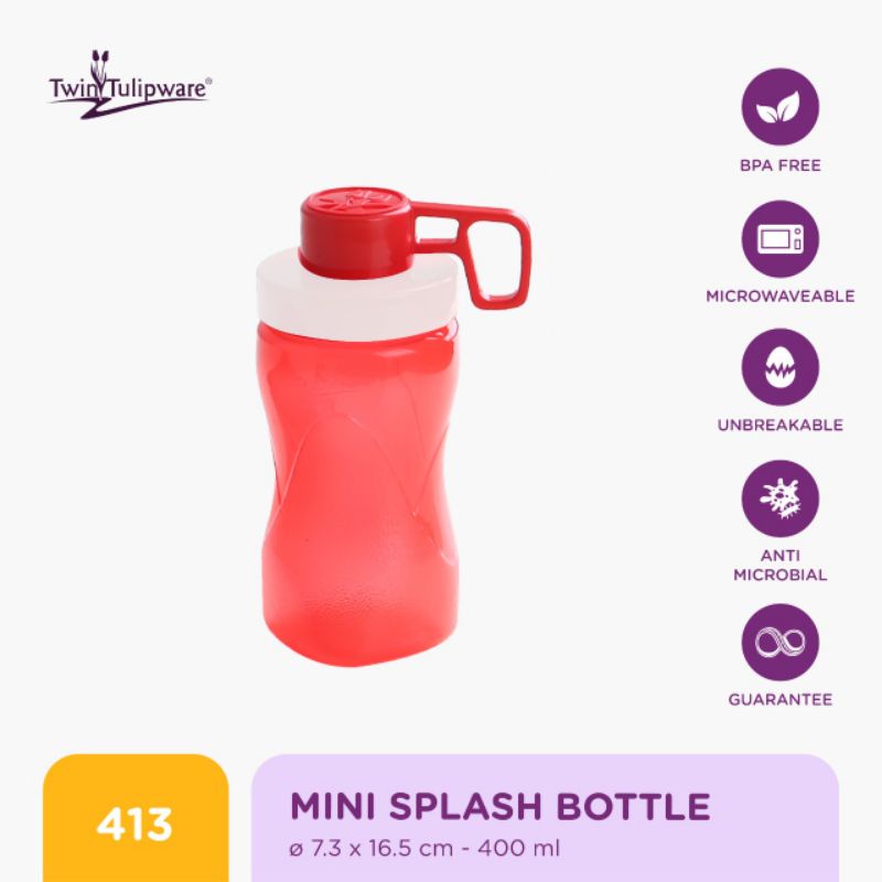 Jual Tempat minum Mini Splash bottle 400 ml limited/ merah putih ...
