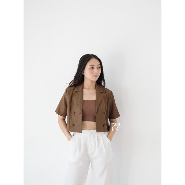 Jual Prettypie DALMI CROPTOP SET | setelan crop top blazer & inner ...