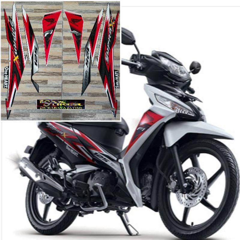 Jual striping original Honda Supra x 125 FI putih hitam tahun 2014 2015 ...