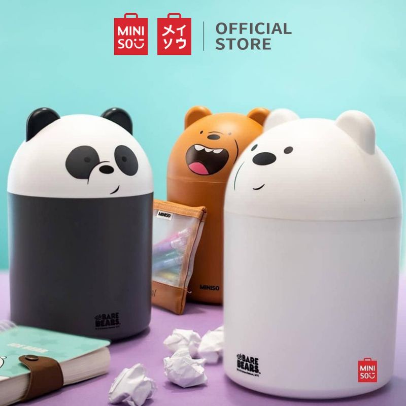 Jual Tong Sampah Miniso / Tempat Sampah Miniso We Bare Bears | Shopee ...