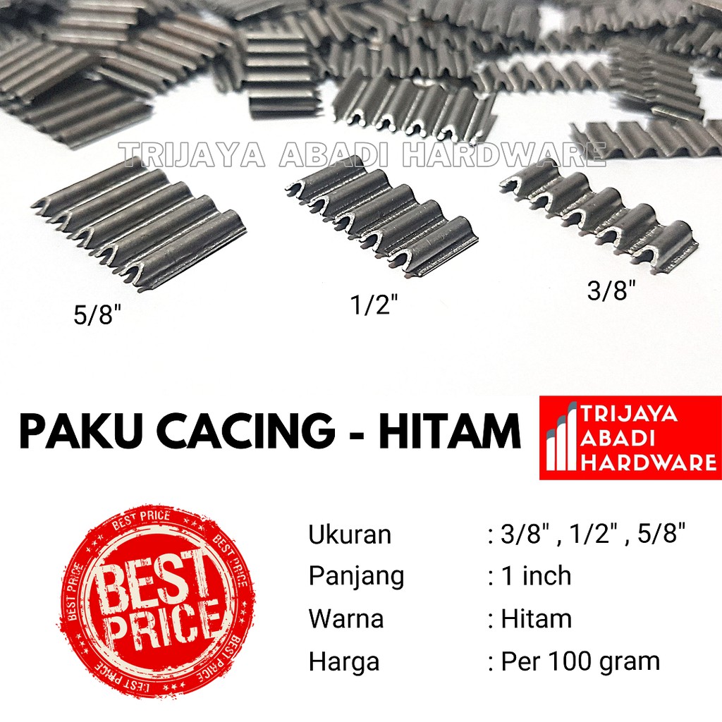 Jual Paku Cacing 3/8 - 1/2 - 5/8 Inch Paku Tembak (9mm - 12mm - 16mm ...