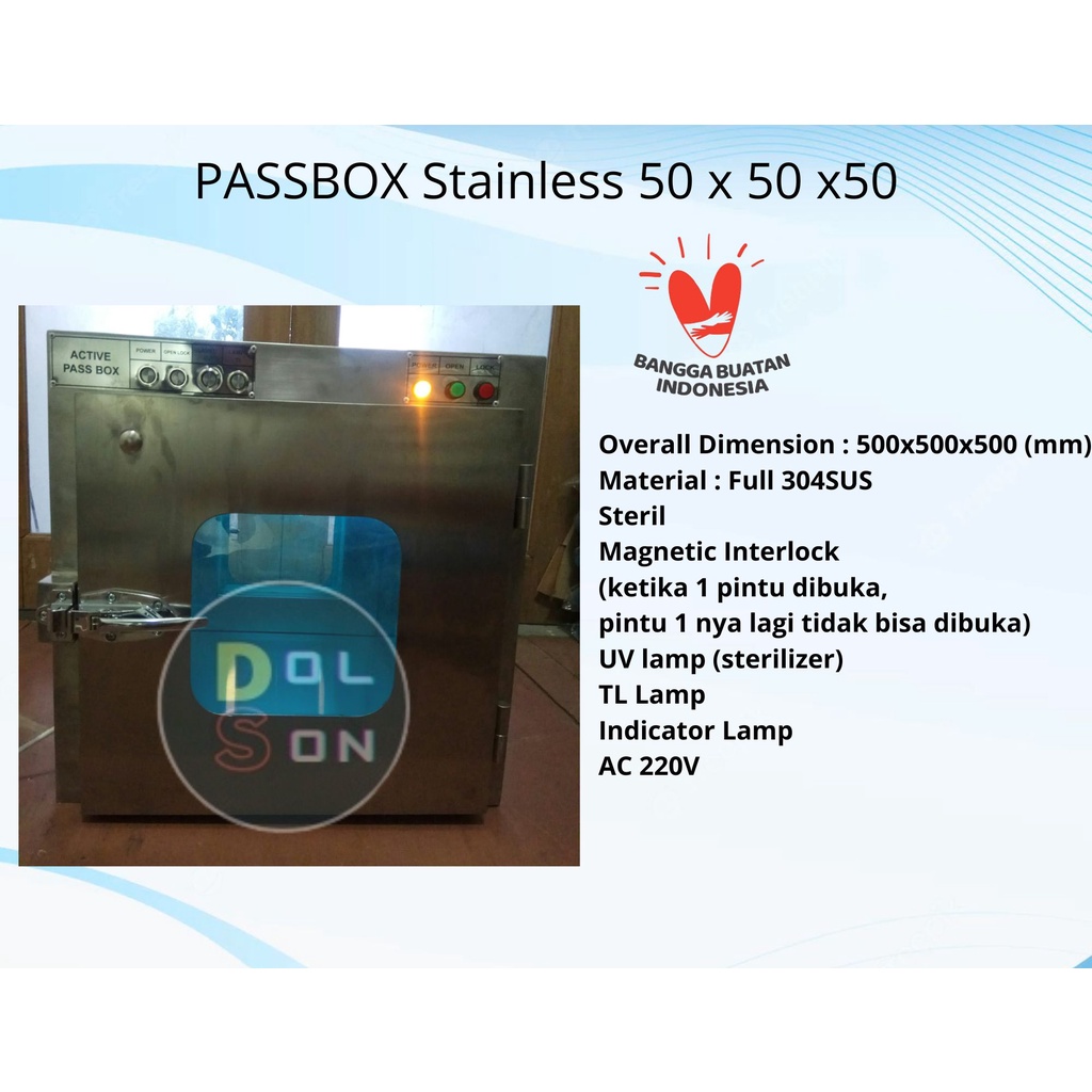 Jual Pass Box Throught Laboratorium Passbox Stainless Steril 50 50x50 ...