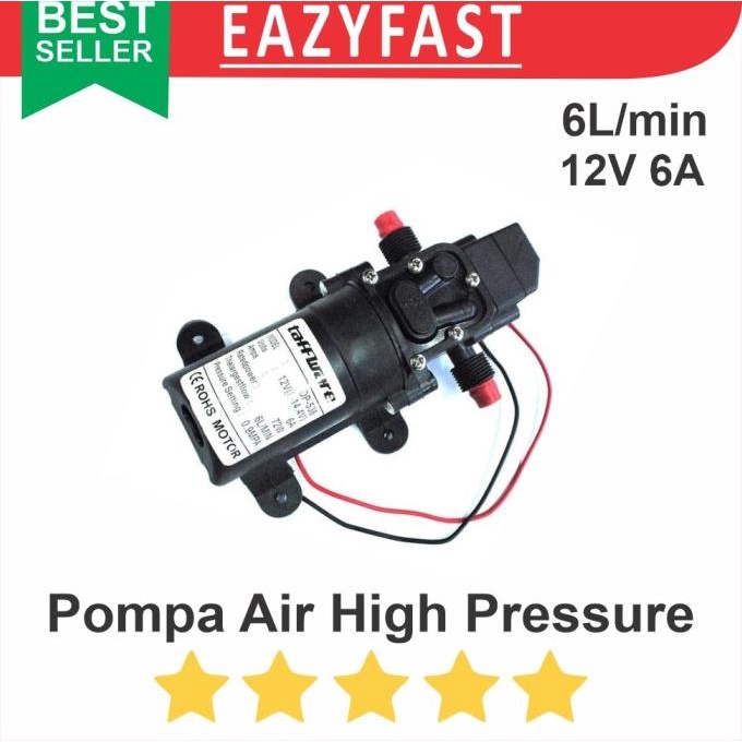 Jual Pompa Air High Pressure Water Pump 12V 6A 6L/min Semprotan Cuci ...