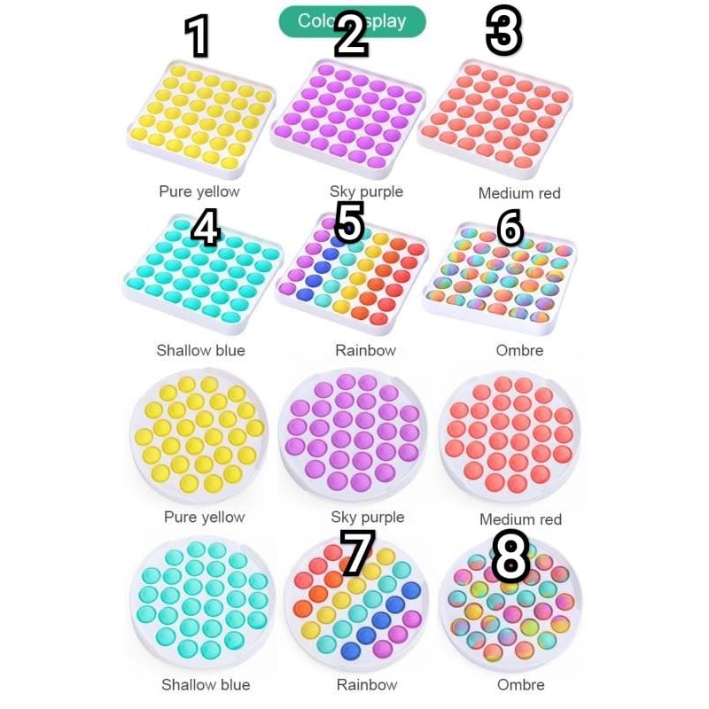 Jual Pop it rainbow Kotak / bulat bahan plastik popit Murah | Shopee ...