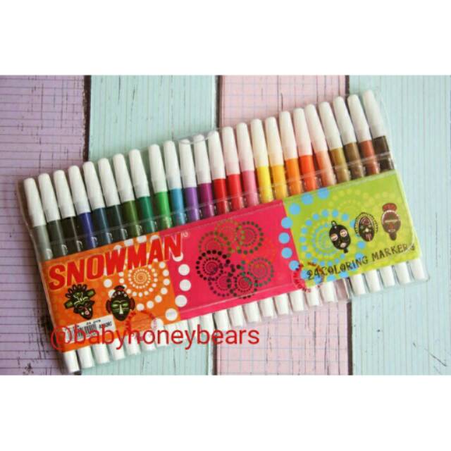 Jual Spidol Snowman Coloring Marker 24 Warna PW-24A | Shopee Indonesia