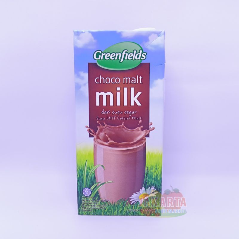 Jual GREENFIELDS MILK UHT CHOCOMALT 1000ML | Shopee Indonesia