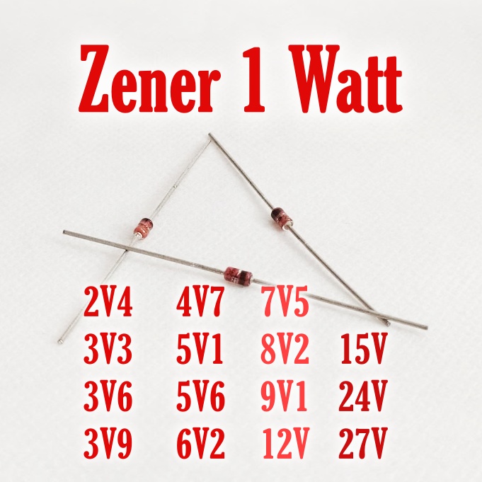Jual 20Pcs dioda zener 1 watt 3.6v 3.9v 4.7v 5.1v 9.1v 12v 15v 24v 1w | Shopee Indonesia