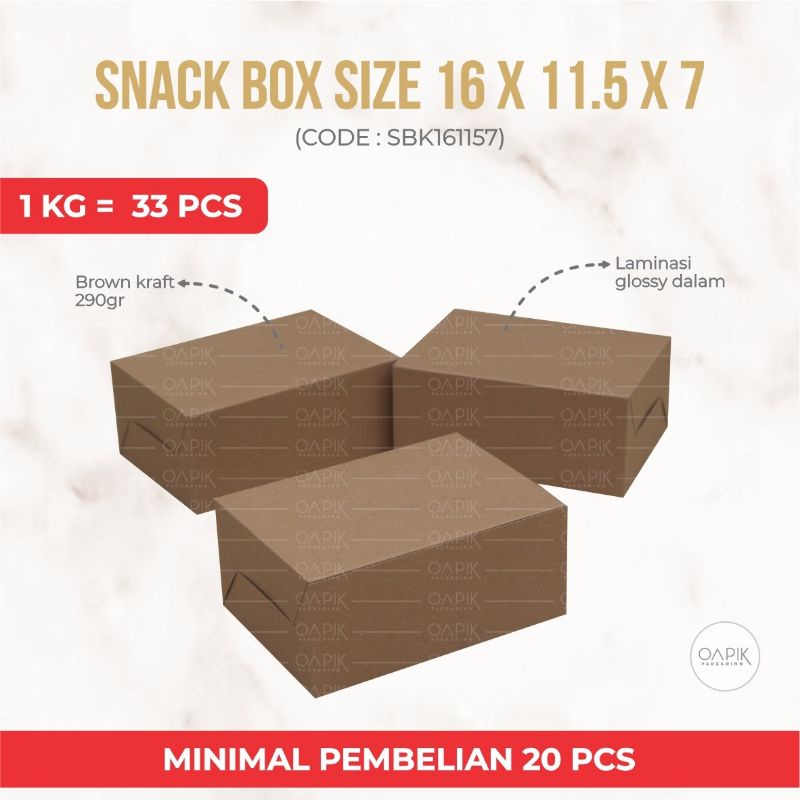 Jual SNACK BOX 16x11.5x7, Kemasan Makanan, Packaging Makanan, Dus ...