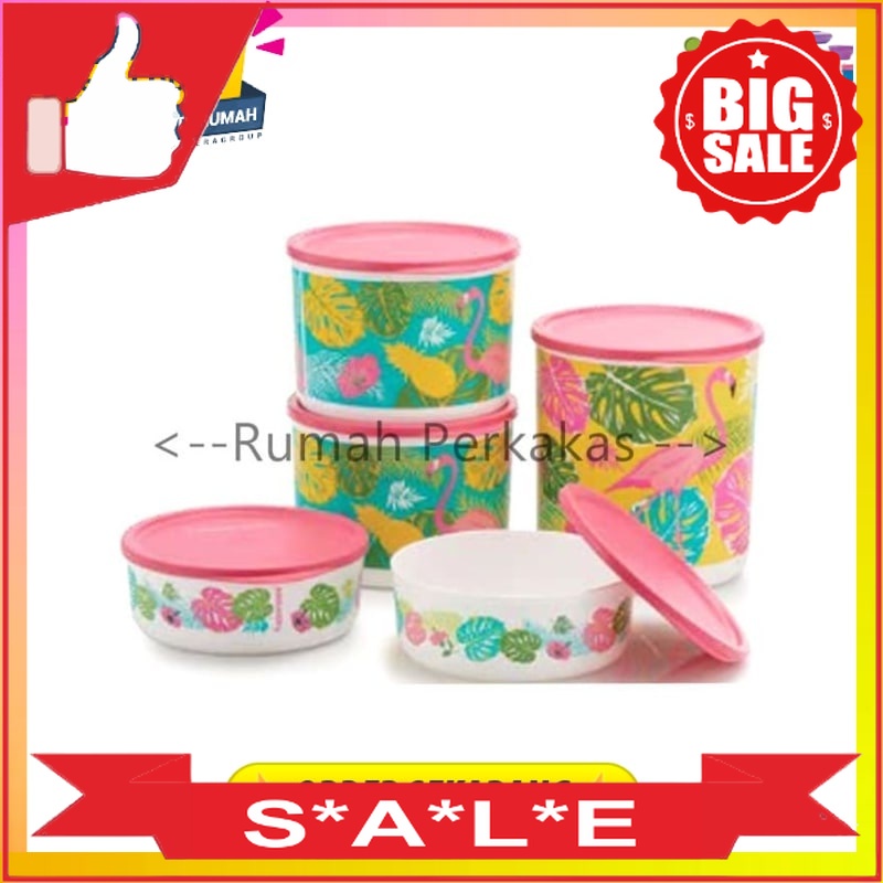 Jual Tupperware Flamingo Flaminggo Cubix Round 2.1L (1pcs) toples ...