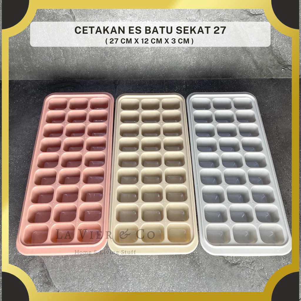 Jual Cetakan Es Batu Tempat Es batu 27 sekat Ice tray Plastik kokoh ...