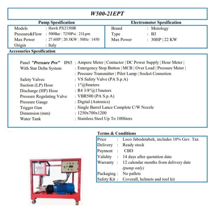 Jual pompa high pressure / HIGH PRESSURE PRO MOTOLOGY W500-21EPT ...