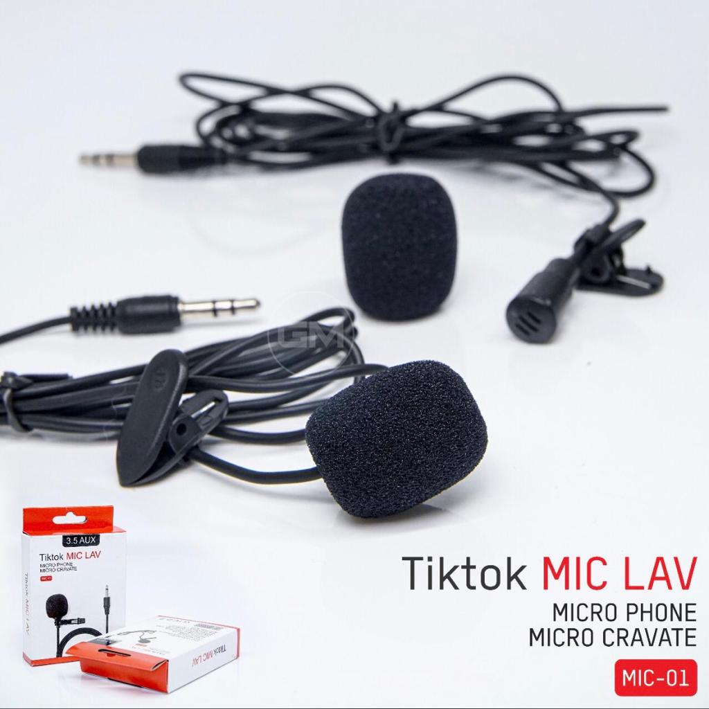 Jual Mic Clip on TikTok Lav 3.5mm aux - Mic jepit | Shopee Indonesia