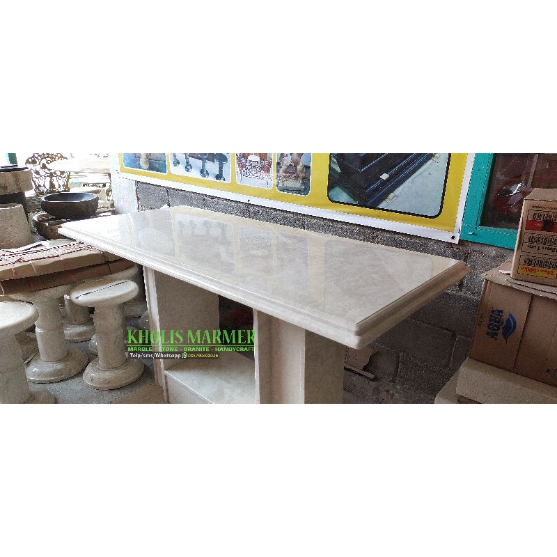 Jual Meja Makan Batu Marmer Putih | Shopee Indonesia