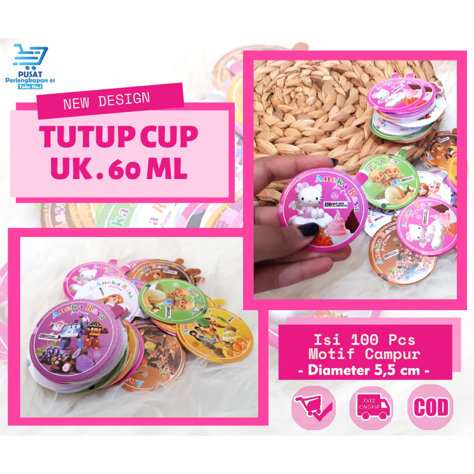 Jual TUTUP CUP ICE CREAM 60 ML / TUTUP GELAS KERTAS / DESAIN TUTUP ES ... Jual TUTUP CUP ICE CREAM 60 ML / TUTUP GELAS KERTAS / DESAIN TUTUP ES ...