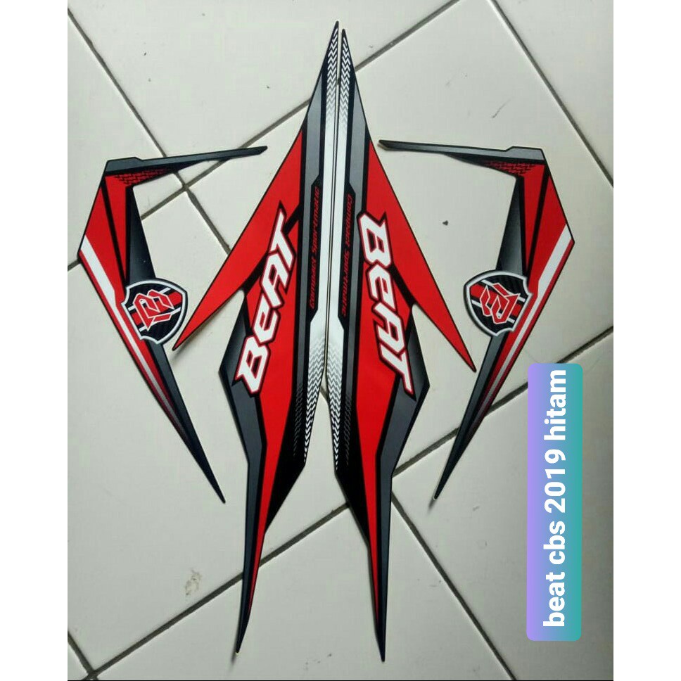Jual stiker striping honda beat cbs 2019 hitam | Shopee Indonesia