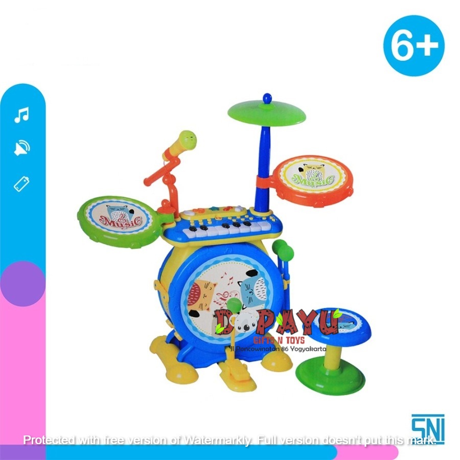 Jual MAINAN MUSIK DRUM SET ANAK ROCK & ROLL DRUM COMBINATION QF668 ...