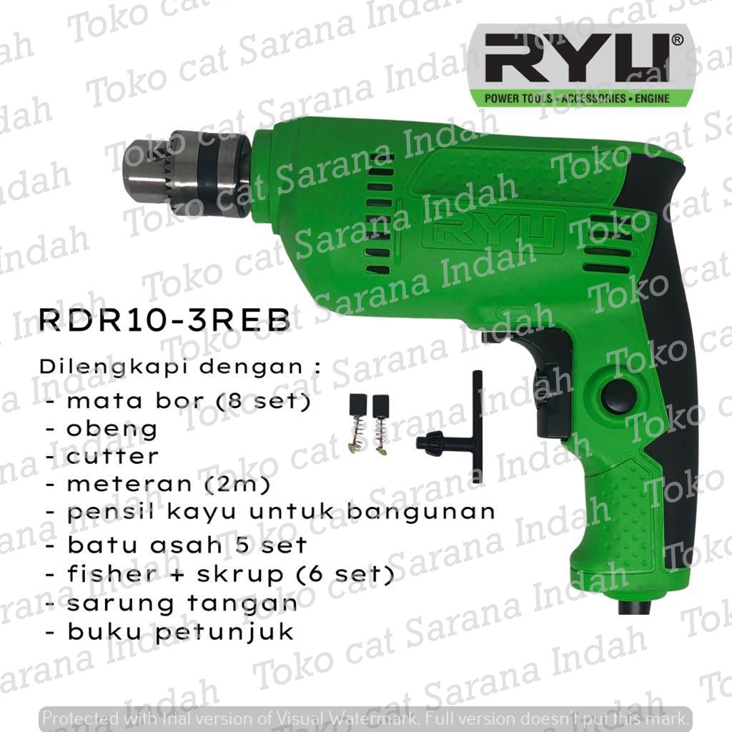 Jual RYU RDR 10-3REB MESIN BOR RYU 10MM ALAT BOR KAYU BESI MESIN BOR ...