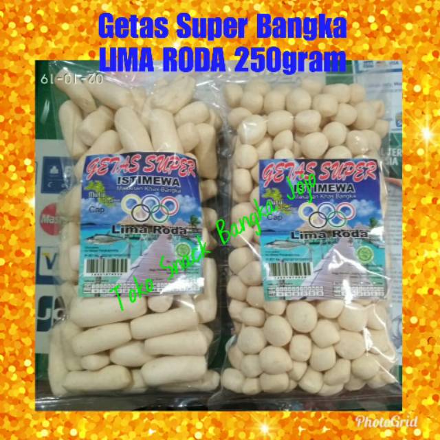 Jual GETAS LIMA RODA GETAS BANGKA SUPER 250GRAM KERUPUK AMPLANG CEMILAN ...