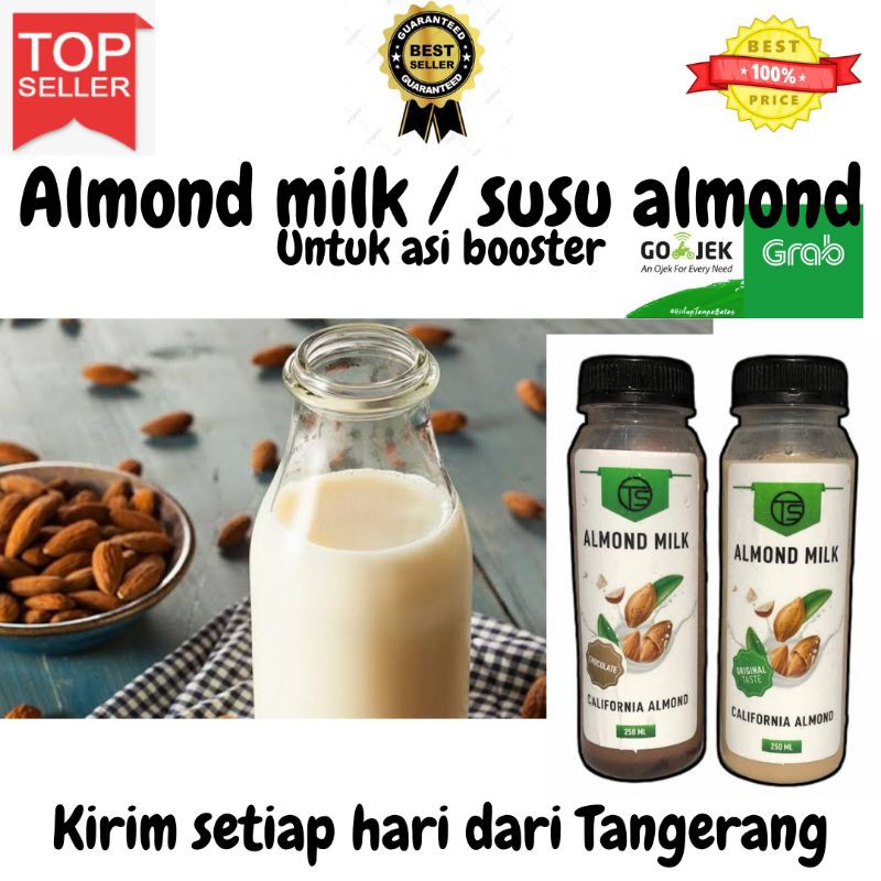 Jual SUSU ALMOND ALMOND MILK HOME MADE TANPA PEMANIS & PENGAWET 250 ML ...
