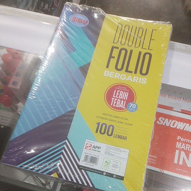 Jual KERTAS DOUBLE FOLIO BERGARIS SIDU / SINAR DUNIA SDU 100 LEMBAR ...
