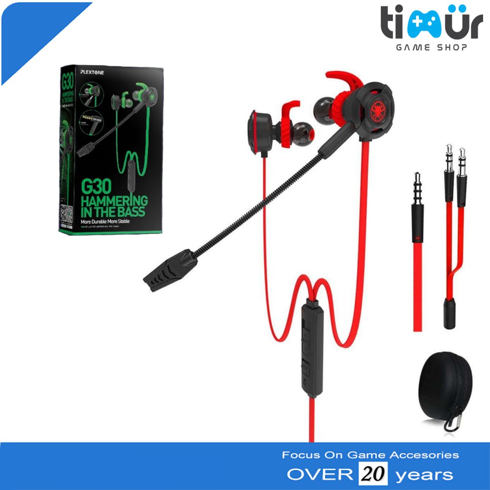 Jual Plextone G30 with Mic Stereo Bass Gaming Hammerhead Earphone ...