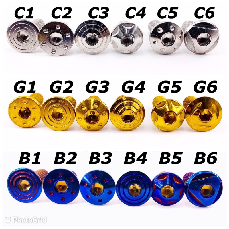Jual Baut Probolt Disc M10x25mm Baut Piringan Cakram Universal Full Drat Gold Blue Crum Harga ...